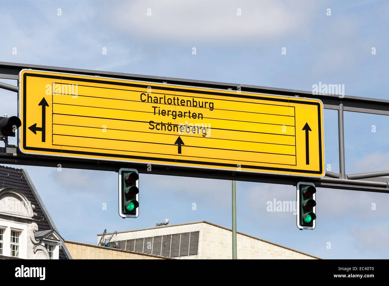 he yellow signs in Berlin Mitte Stock Photo - Alamy