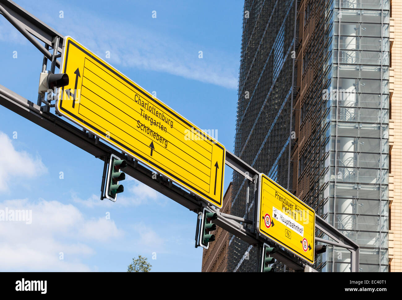 yellow signs in Berlin Mitte Stock Photo - Alamy