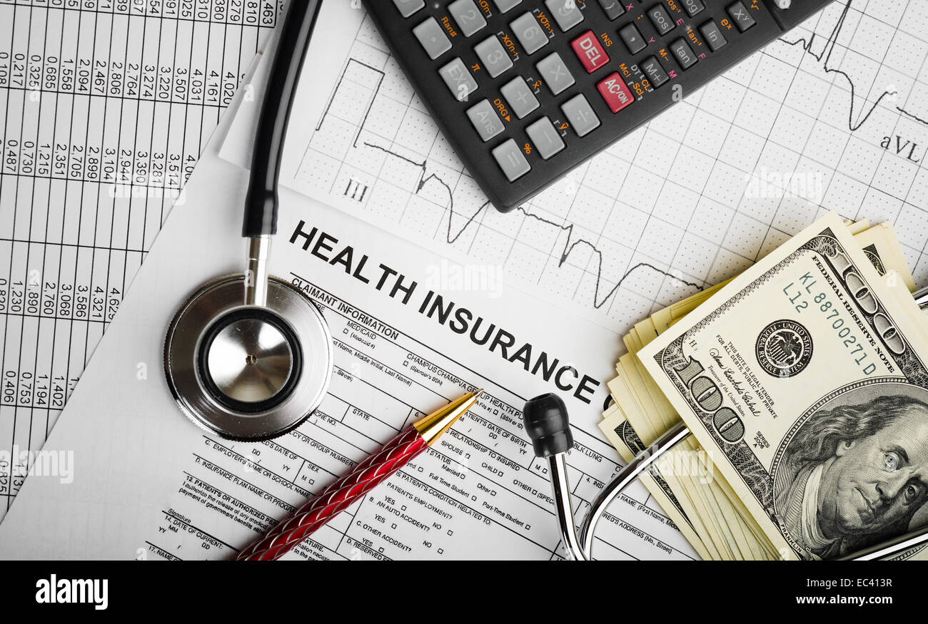 Health care costs. Stethoscope and calculator symbol for health care ...