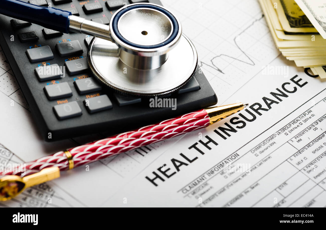 Health care costs. Stethoscope and calculator symbol for health care ...