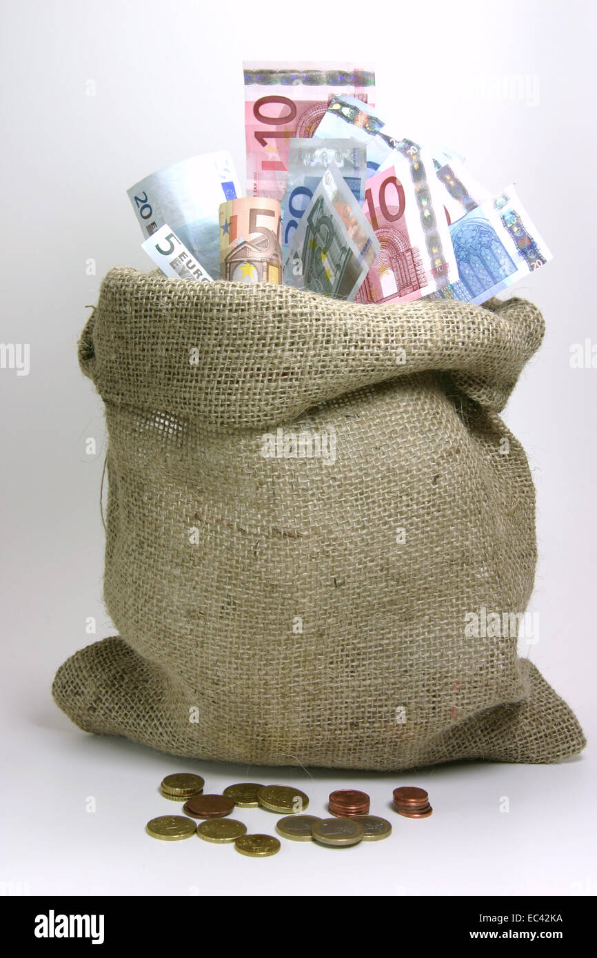 Banknotes in Bag Stock Photo - Alamy