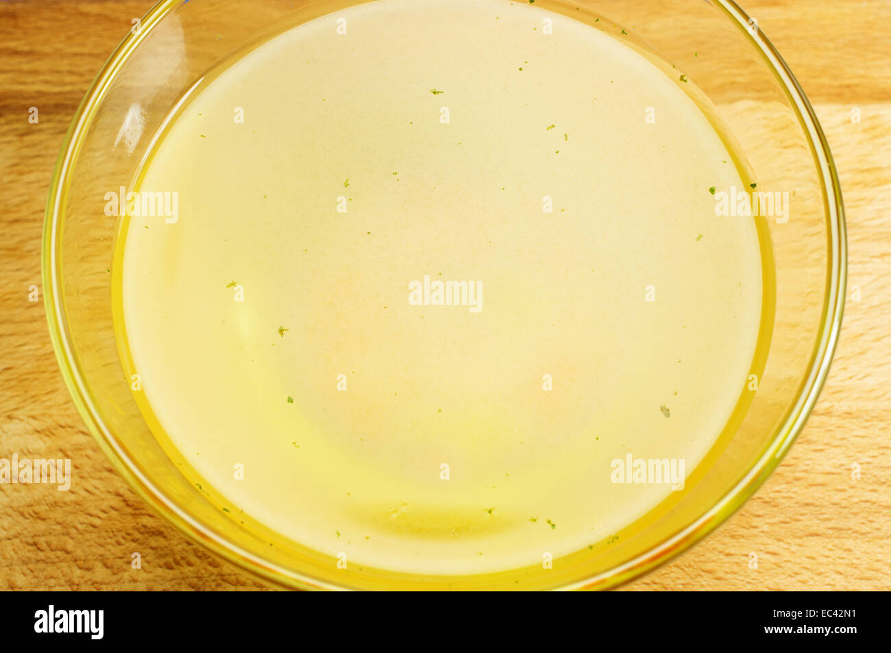 Broth, bouillon, clear soup? stock in a transparent bowl Stock Photo ...