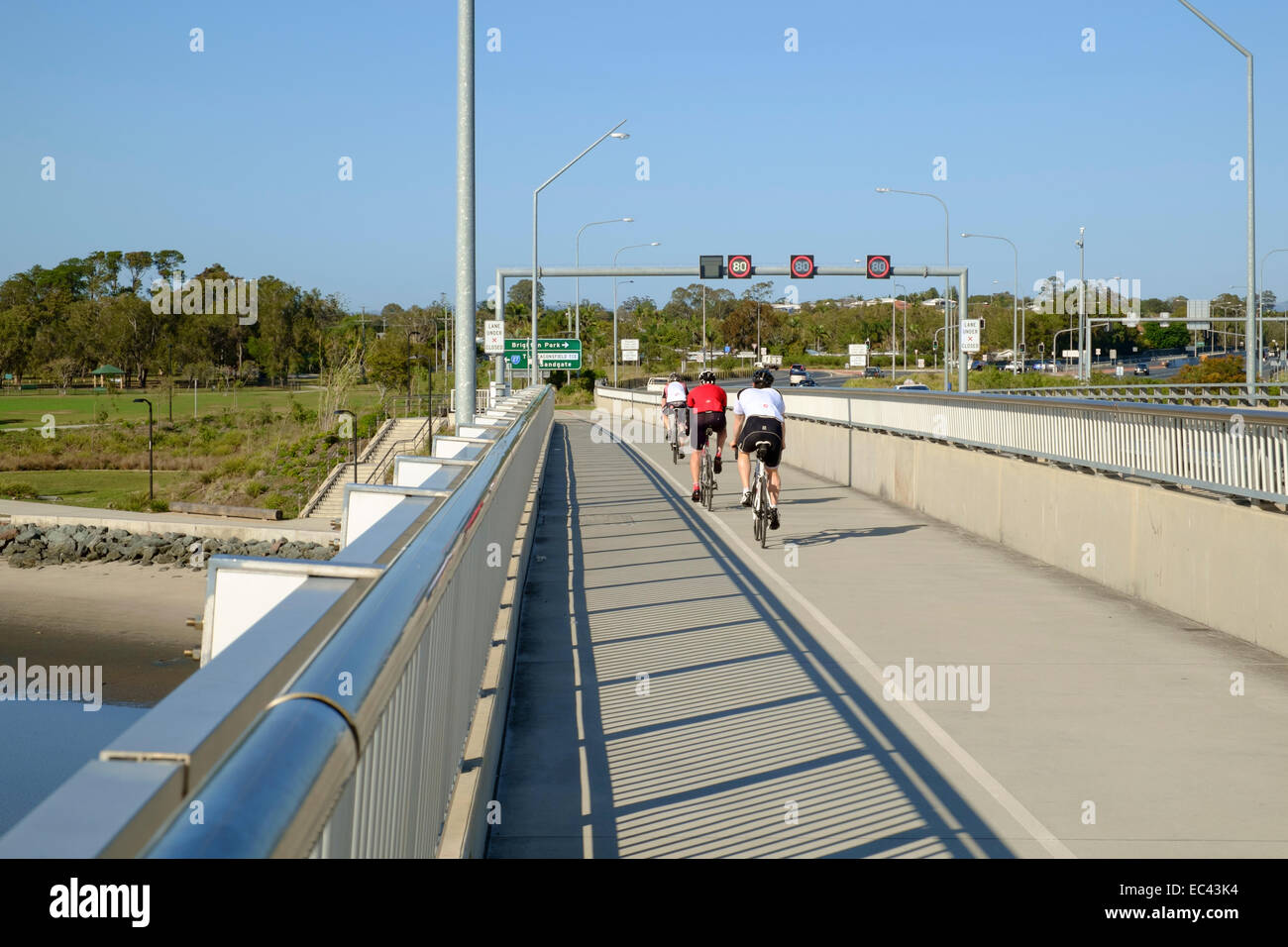 A morning ride on the Ted Smout Memorial Bridge Stock Photo - Alamy