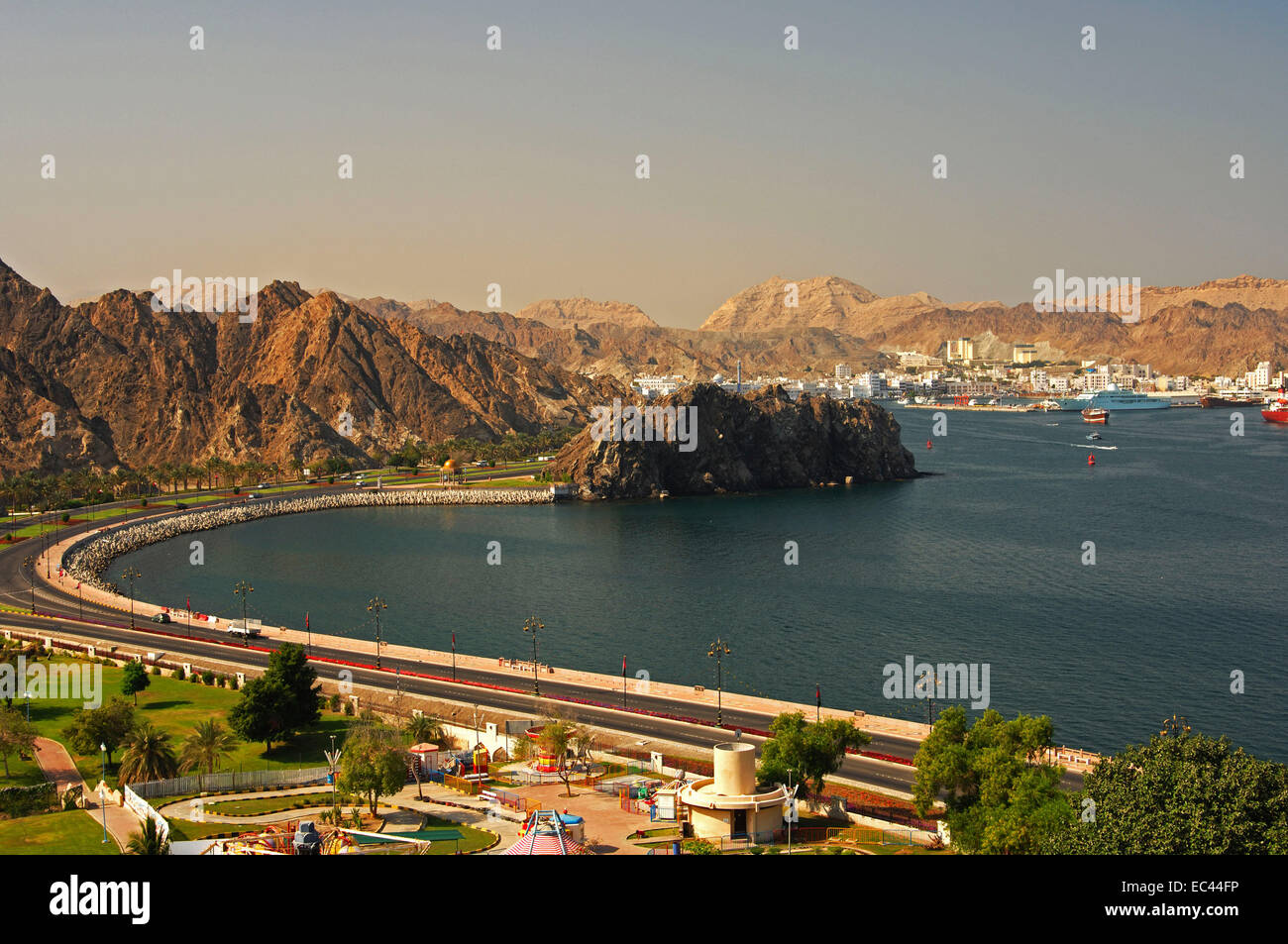 Harbor bassin with view on Muscat, Oman Stock Photo - Alamy