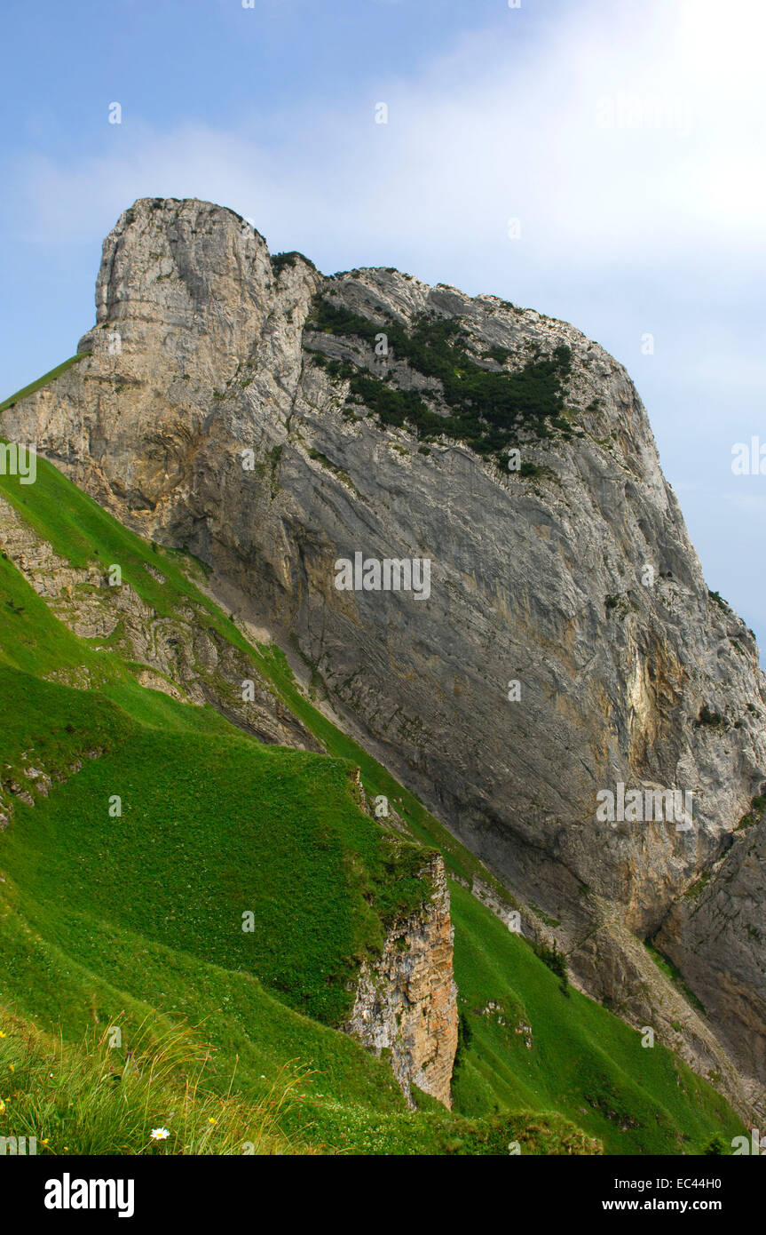 Limestone peak in the Alpstein mountain range, canton of Appenzell ...
