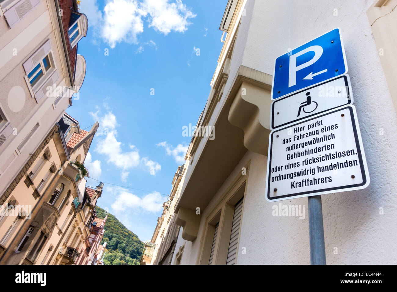 Disabled parking sign germany hi-res stock photography and images - Alamy