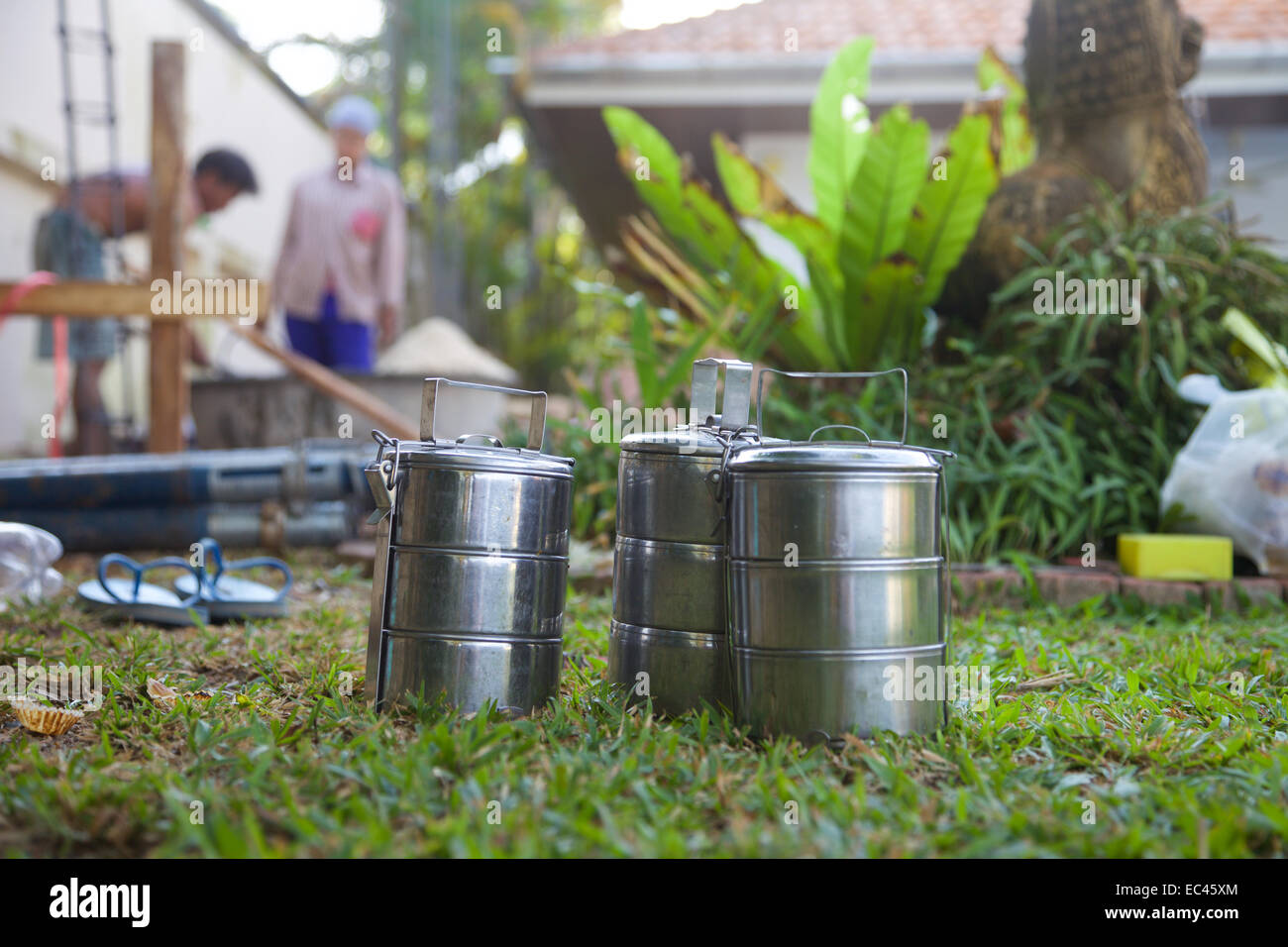 Burmese workers lunch boxes. Thailand Stock Photo - Alamy