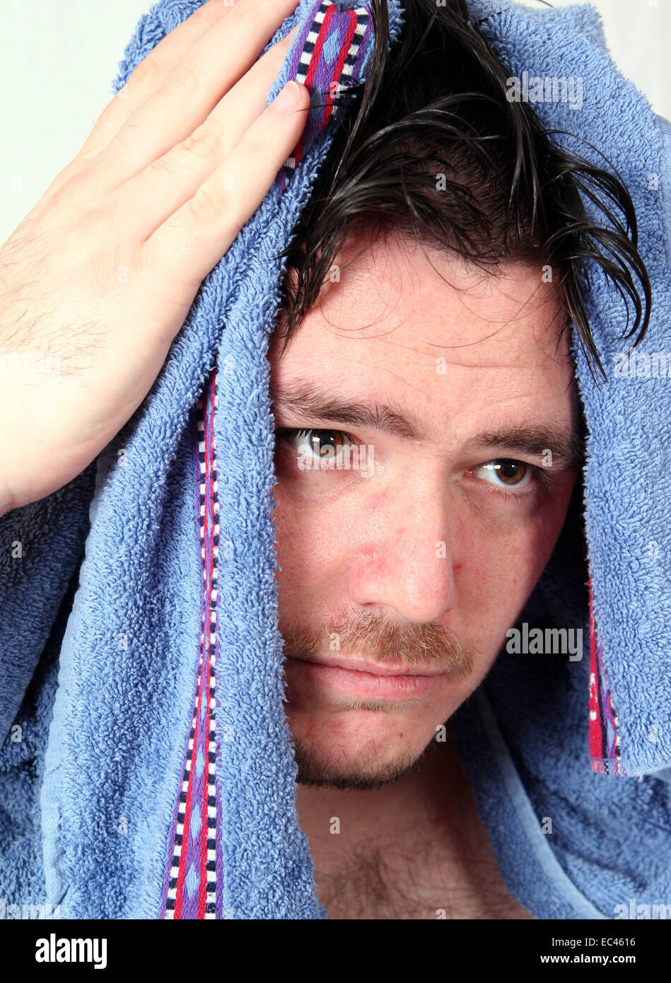 Man drying his Hair Stock Photo - Alamy