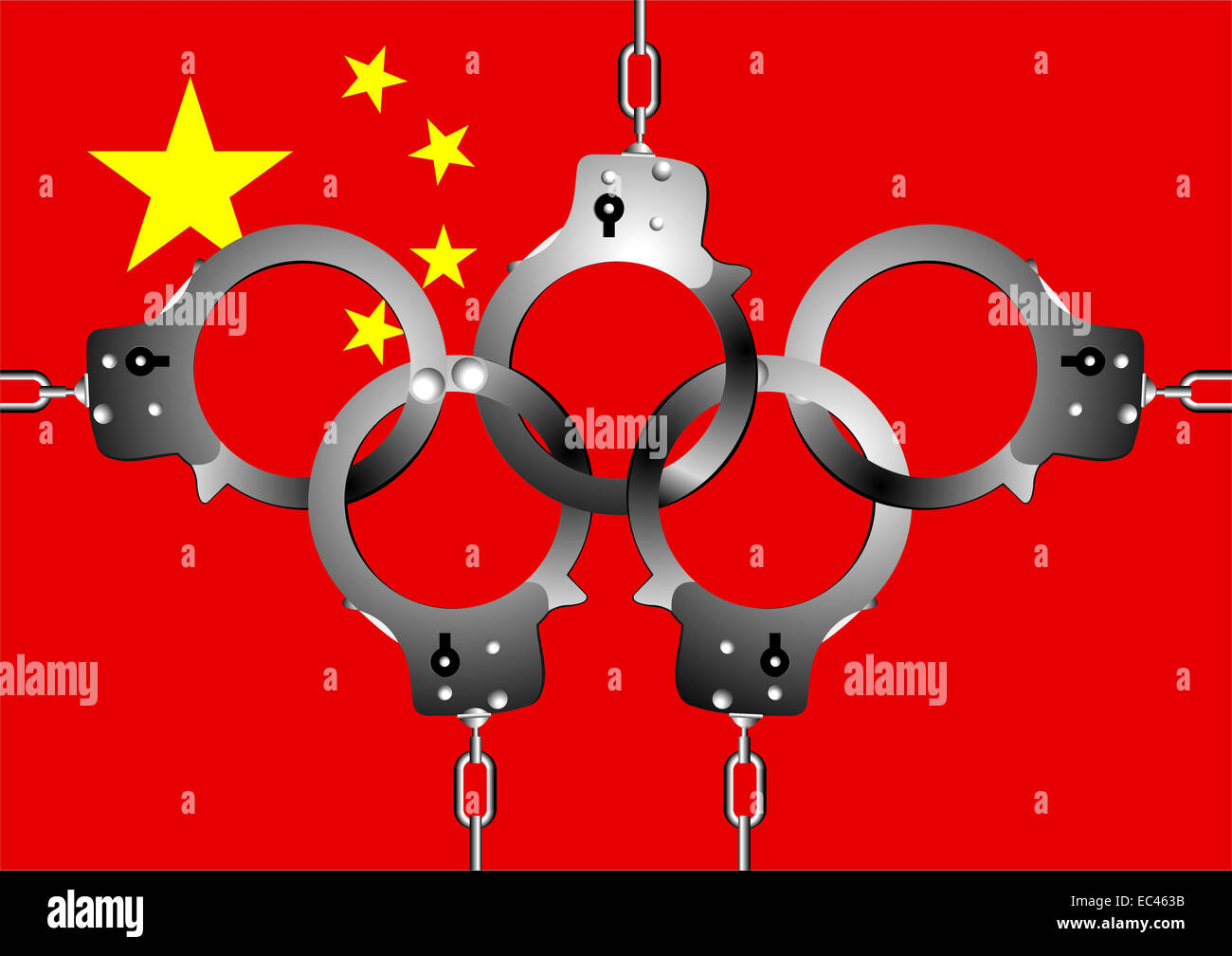 Handcuffs forming Olympic Rings Stock Photo - Alamy