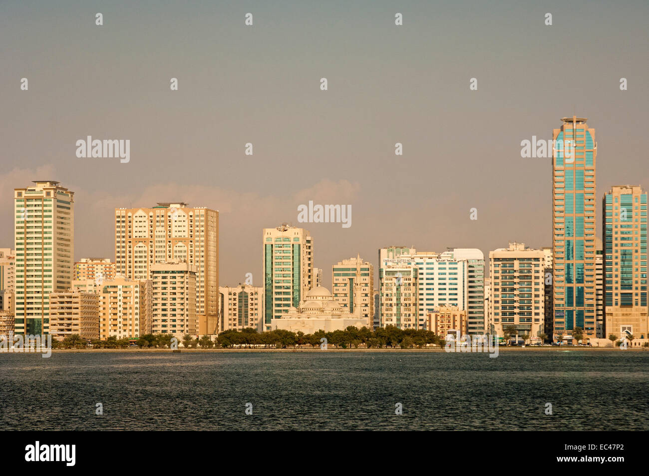 View across the Khaleed Lagoon, Sharjah, United Arab Emirates Stock ...