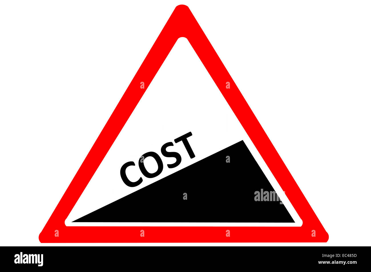 Cost increase warn road sign isolated on a white background Stock Photo ...