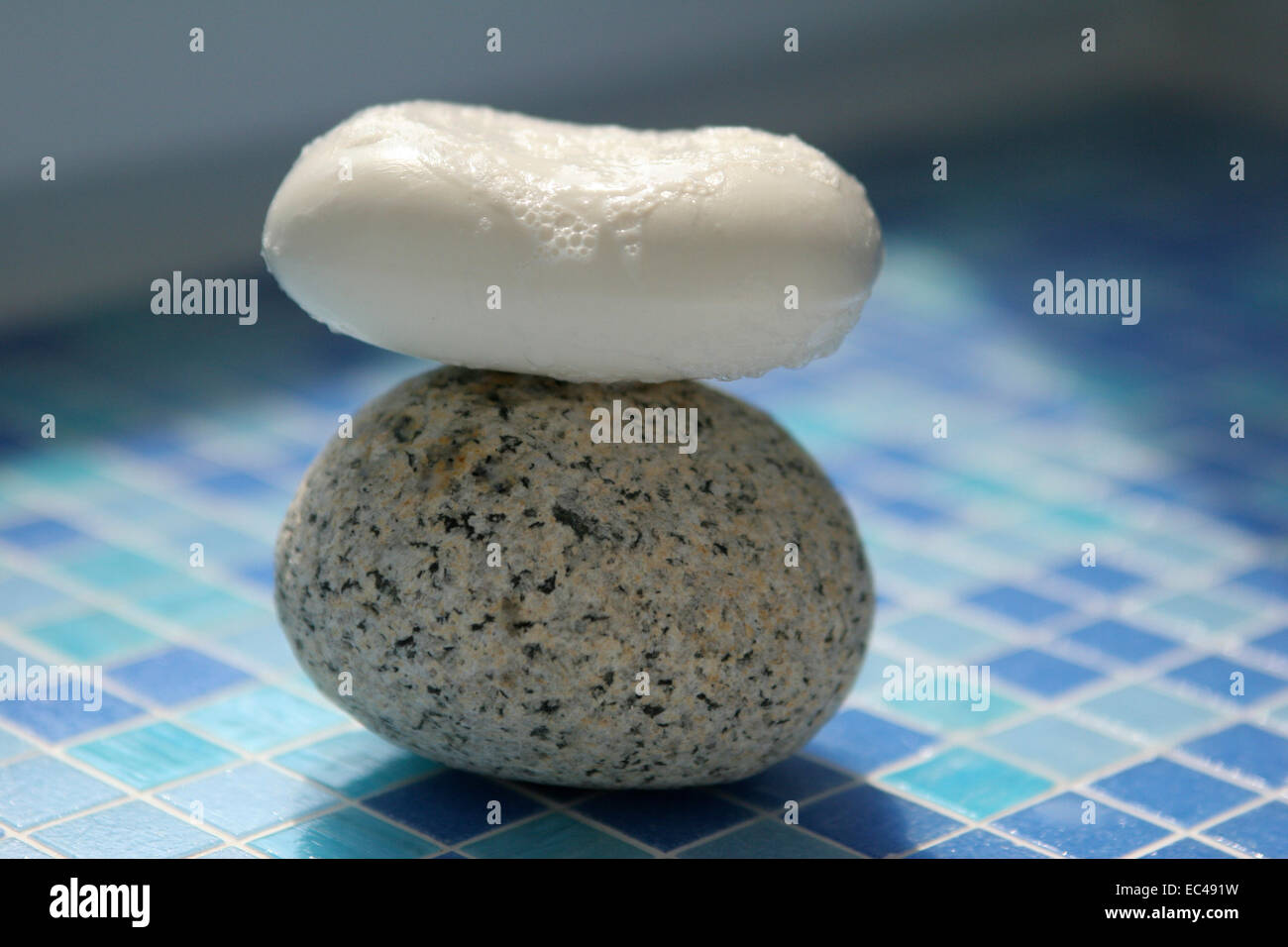 Soap onto a stone Stock Photo - Alamy