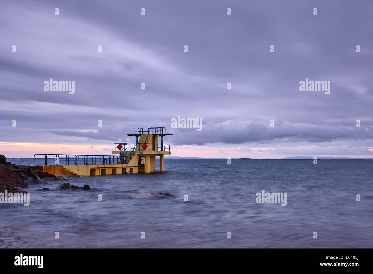 Blackrock Diving Tower is a pier with several diving platforms at ...