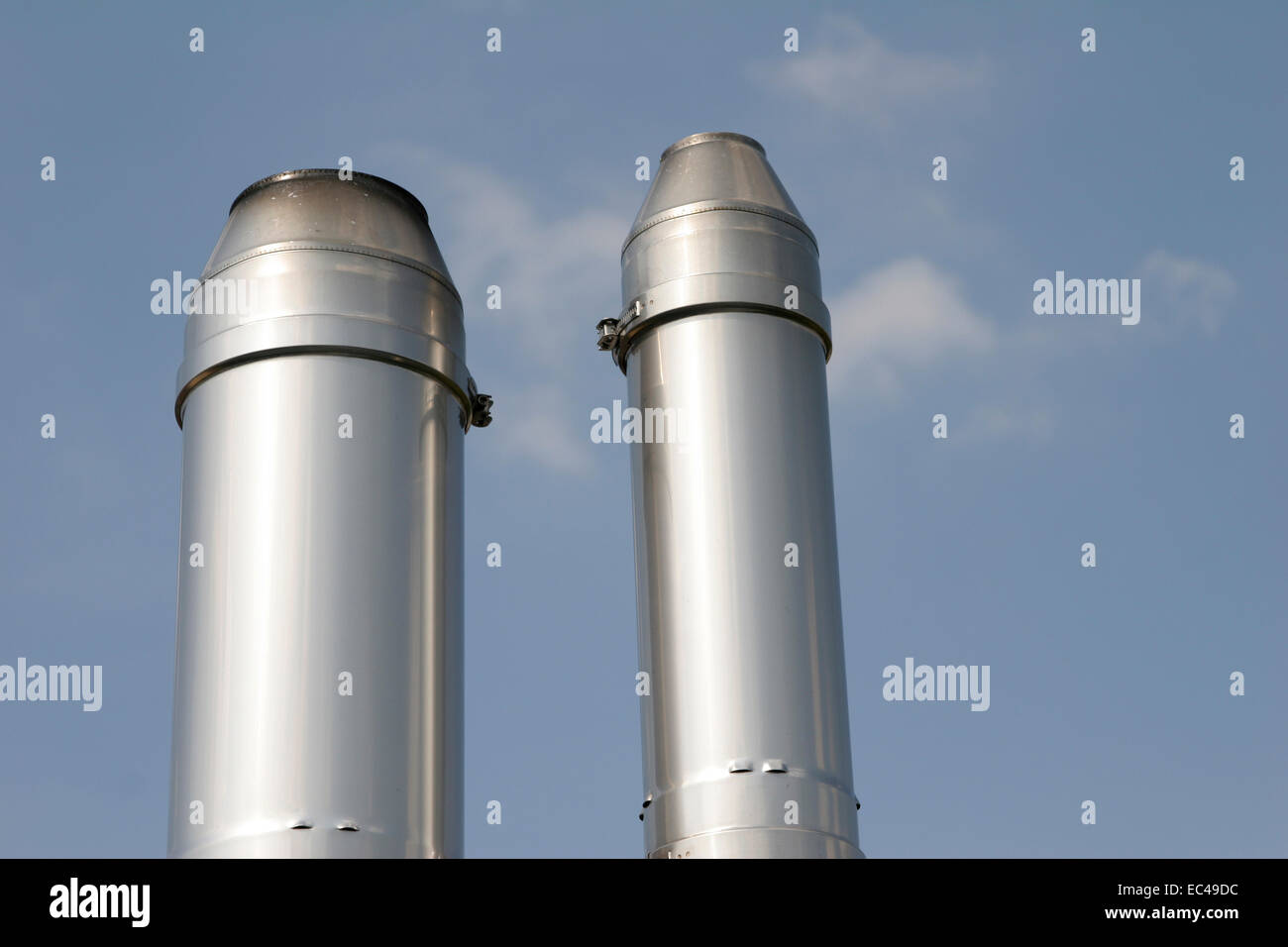 Stainless steel chimneys Stock Photo - Alamy