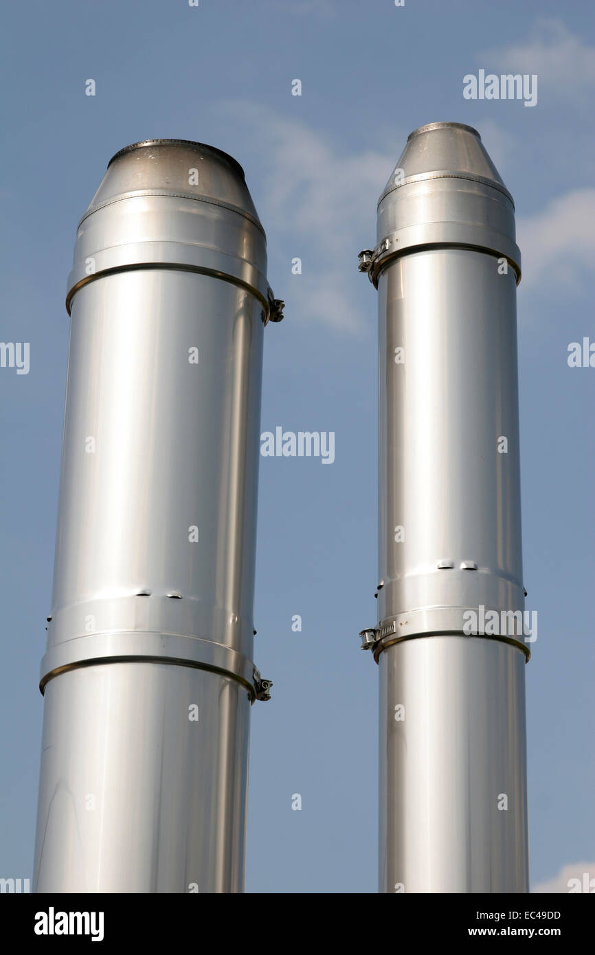 Stainless steel chimneys Stock Photo - Alamy