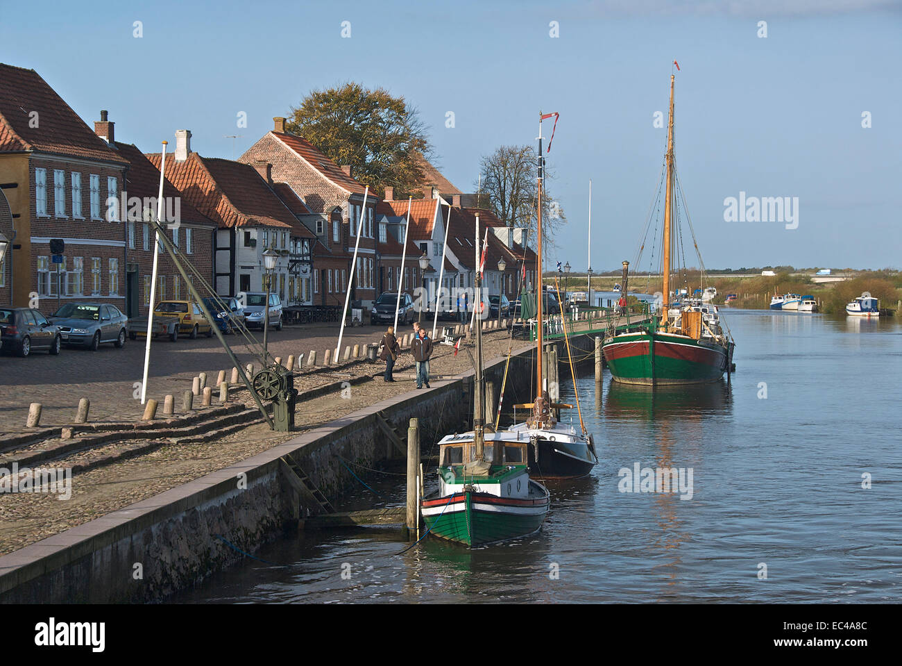 Old sailing boats in the harbor, Denmark Stock Photo - Alamy