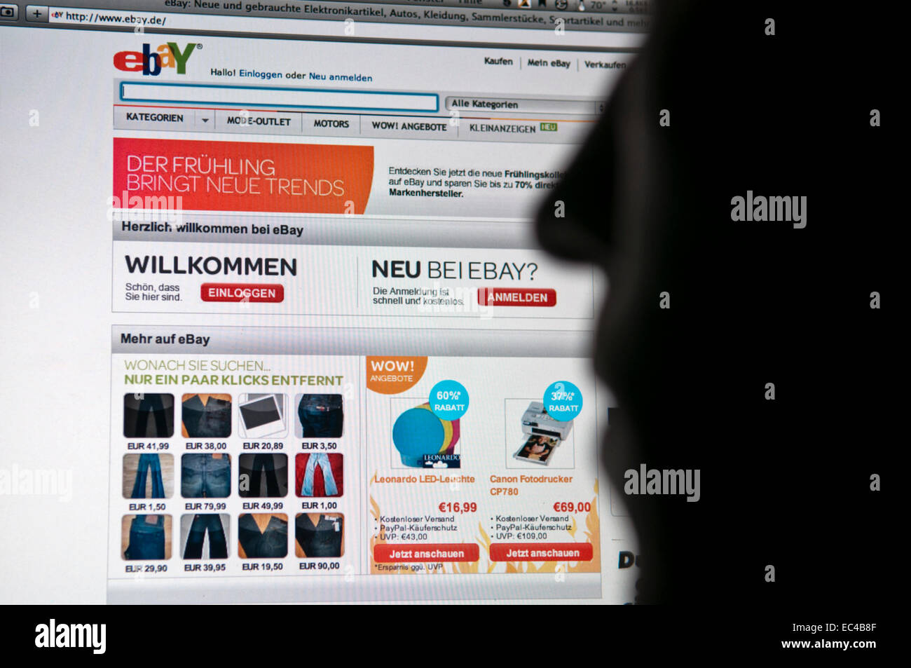 Head, Silhouette before eBay website Stock Photo - Alamy