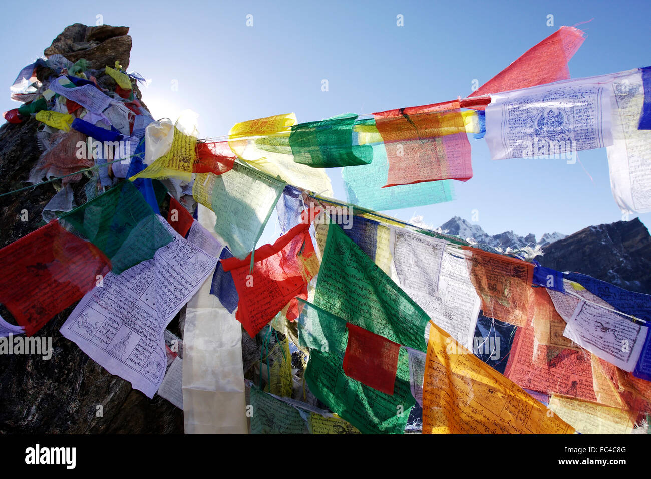 Colored prayer flags hi-res stock photography and images - Alamy
