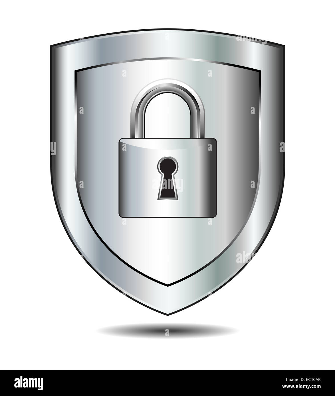 Lock on shield - concept internet protection Stock Photo - Alamy