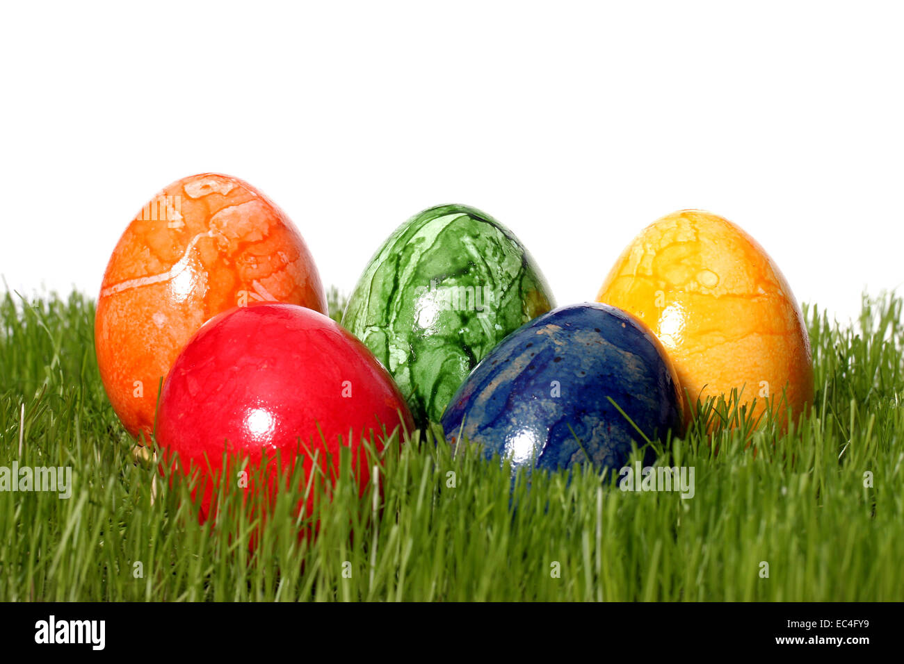 easter eggs with grass Stock Photo - Alamy