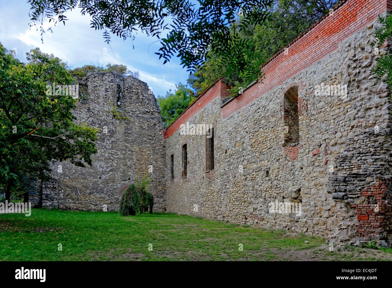 Architecture, wall of of ruins of a castle Stock Photo - Alamy
