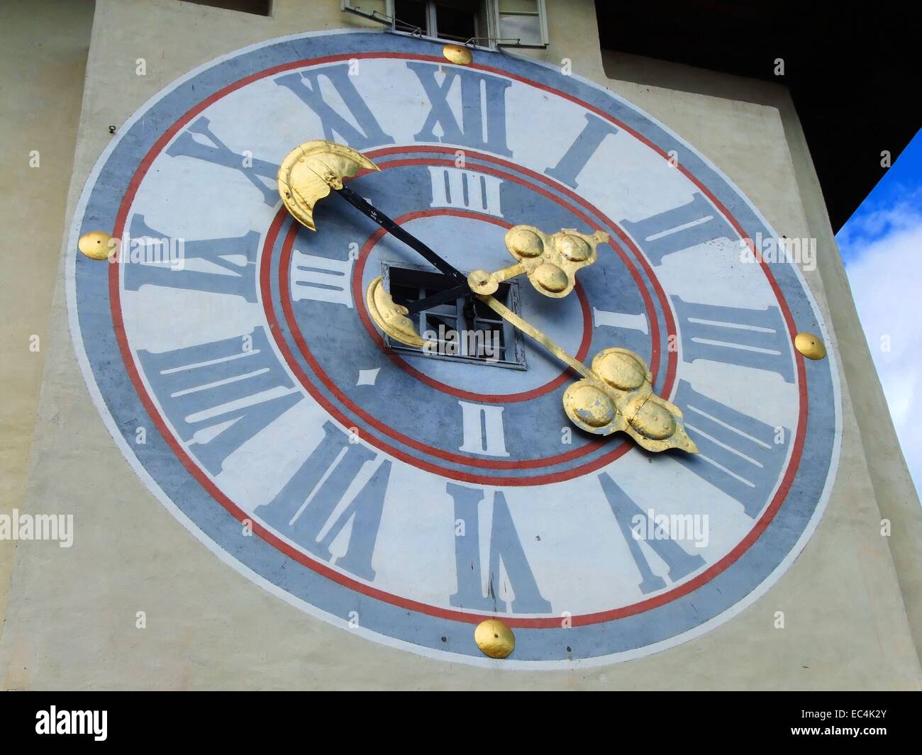Dial of the Graz clock tower Stock Photo - Alamy