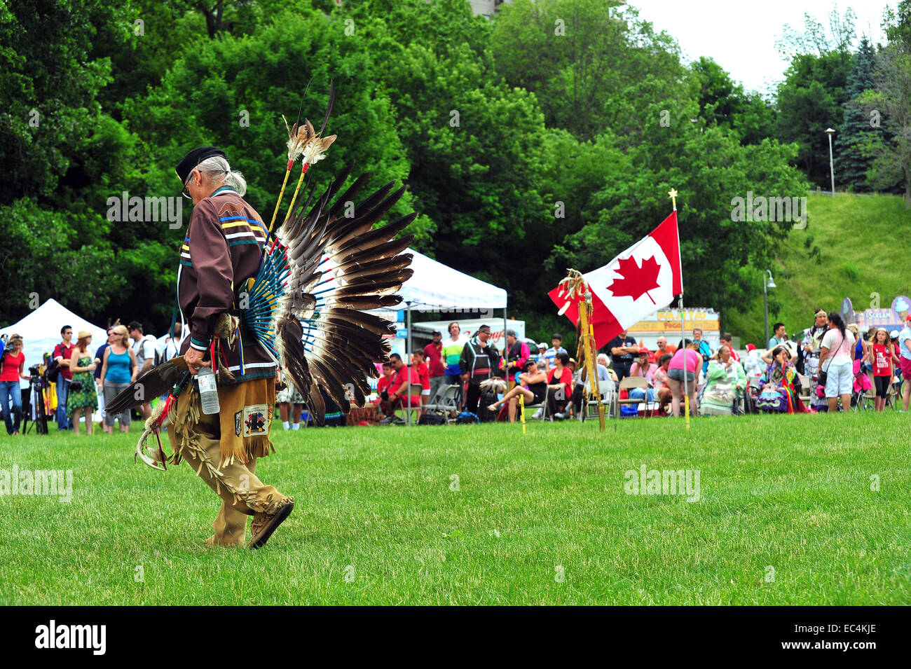 Indigenous Canadians participate in Canada Day celebrations held in a ...