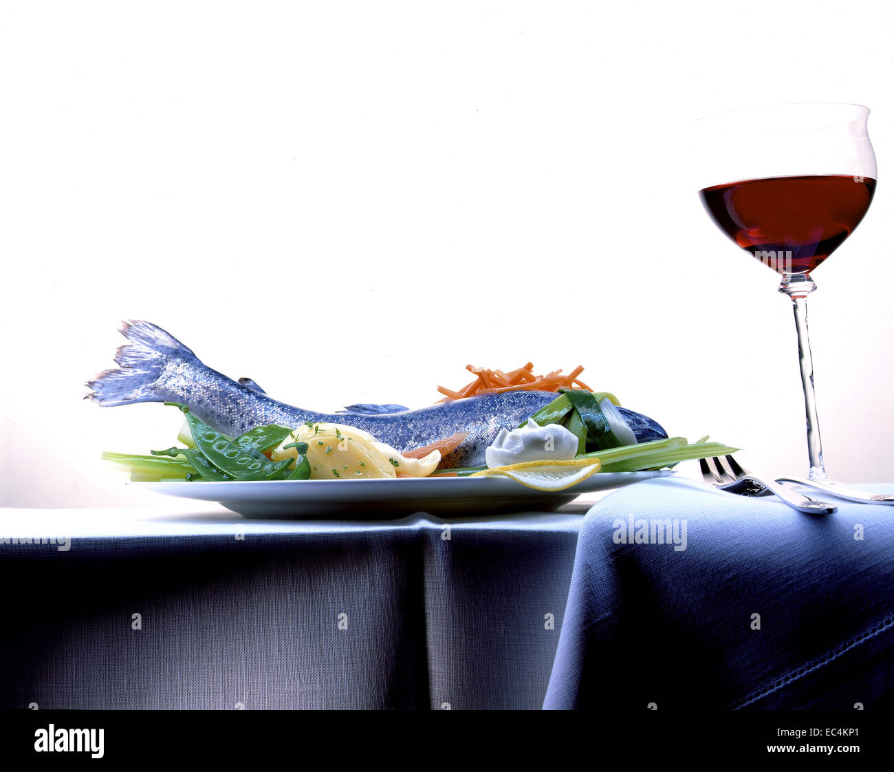 Trout in a plate Stock Photo - Alamy