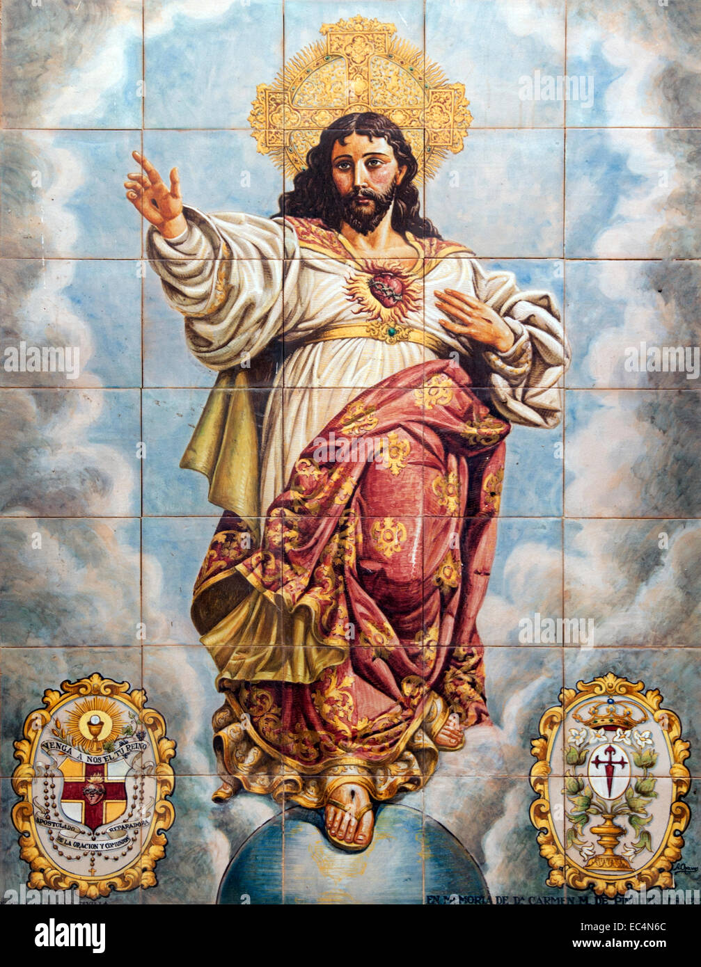 Cadiz Holy Sacred Hearth Jesus Christ Tiles Spain Stock Photo - Alamy