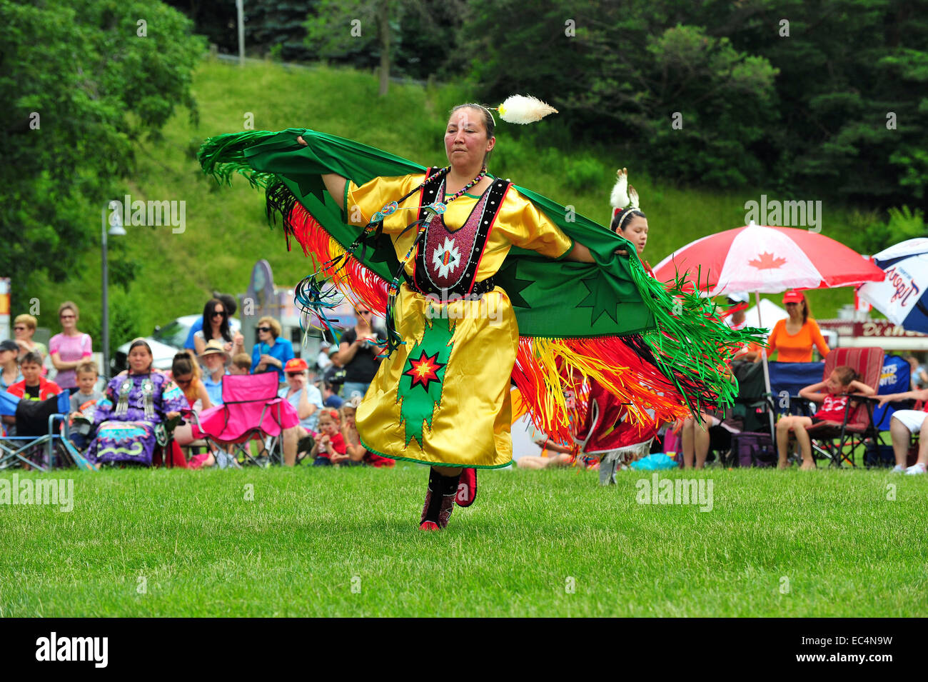 Indigenous Canadians participate in Canada Day celebrations held in a ...