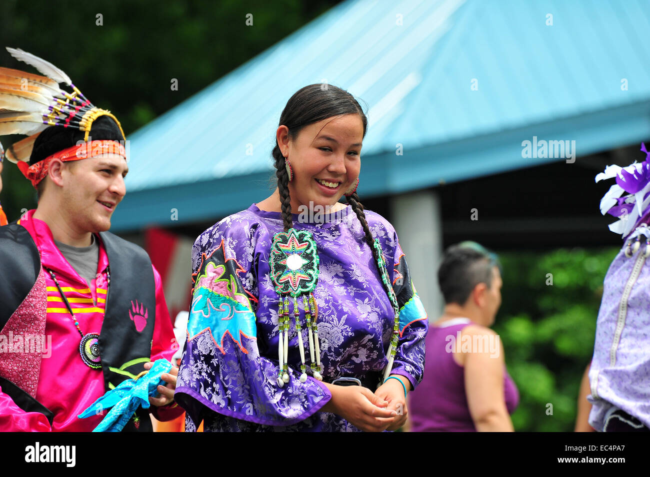 Indigenous Canadians participate in Canada Day celebrations held in a ...