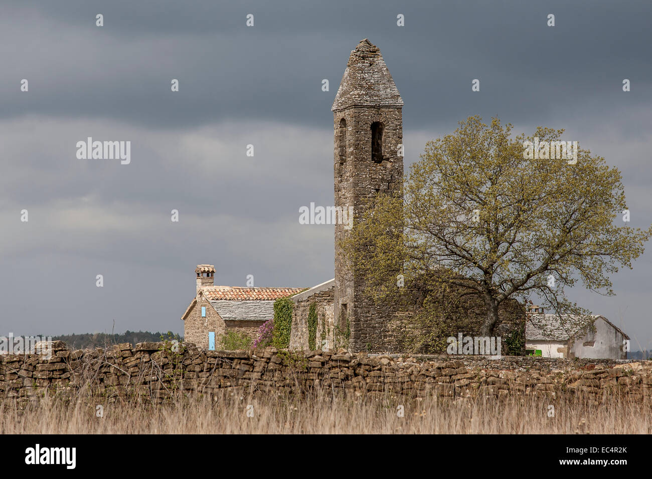 ld Romanesque church ruin in the Mirna valley in Croatia Stock Photo ...