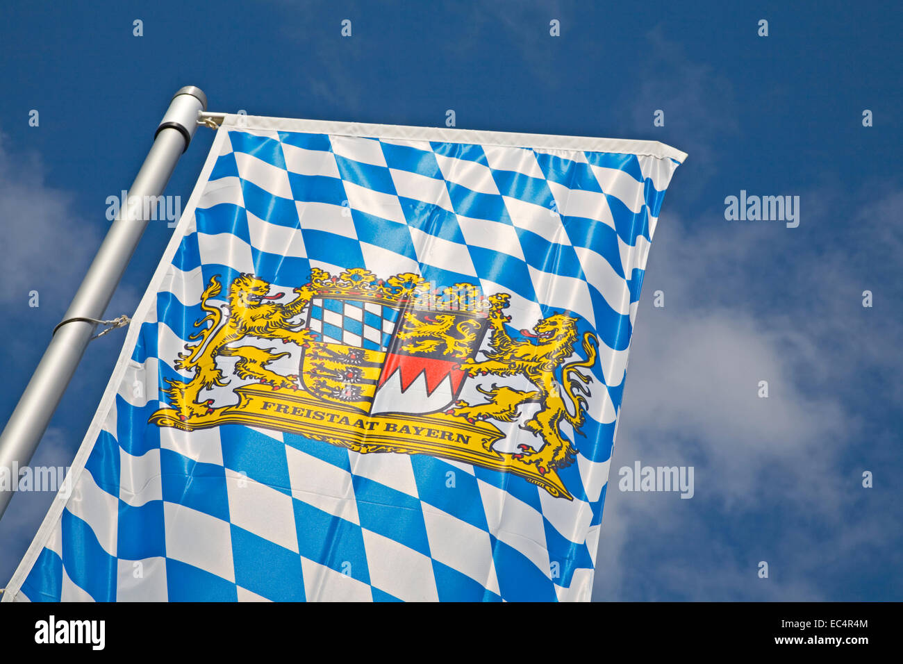 Bavaria blue white lozenge flag hi-res stock photography and images - Alamy