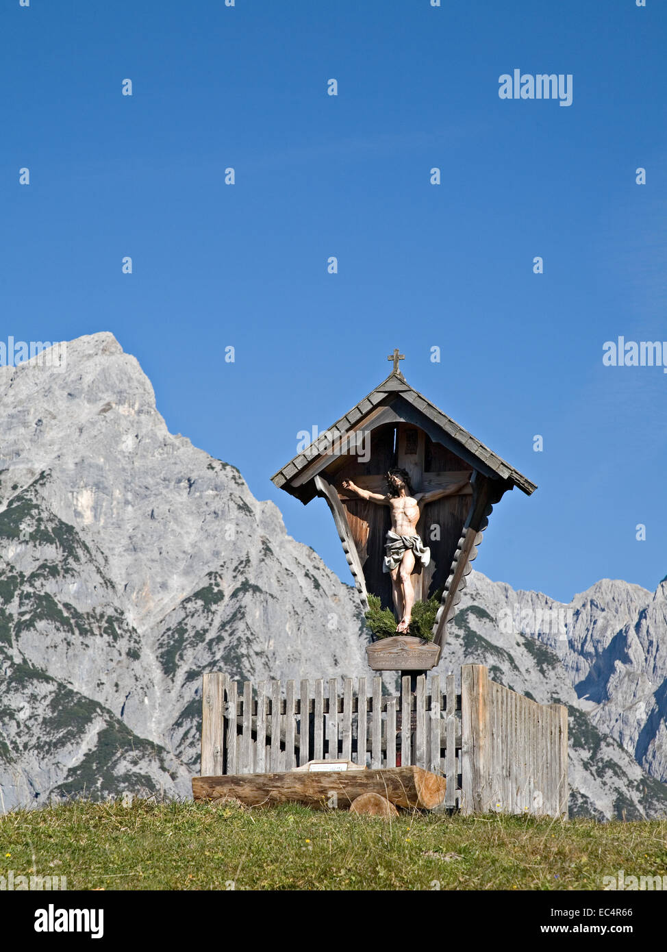 wooden cross in Austria Stock Photo - Alamy