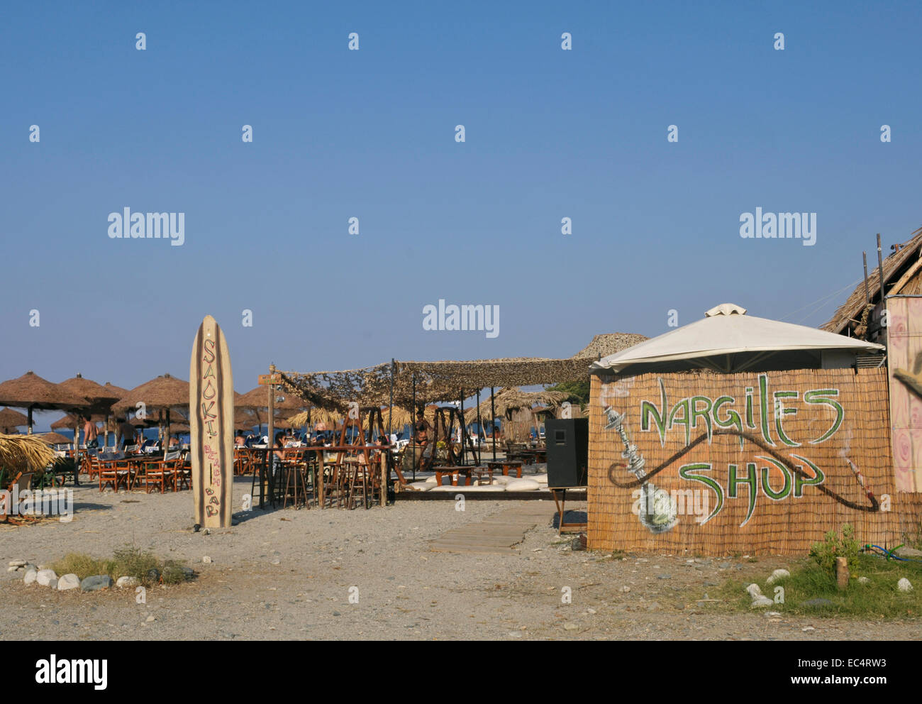 Bar on the beach near Therma, Samothraki Island, Greece Stock Photo - Alamy