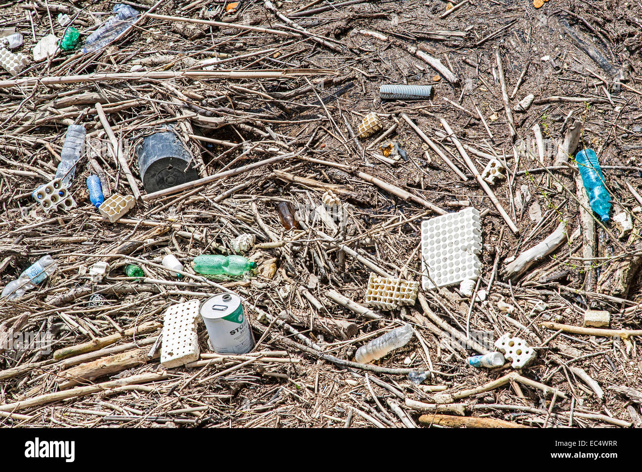 Natural flotsam enriched by man-made waste Stock Photo - Alamy
