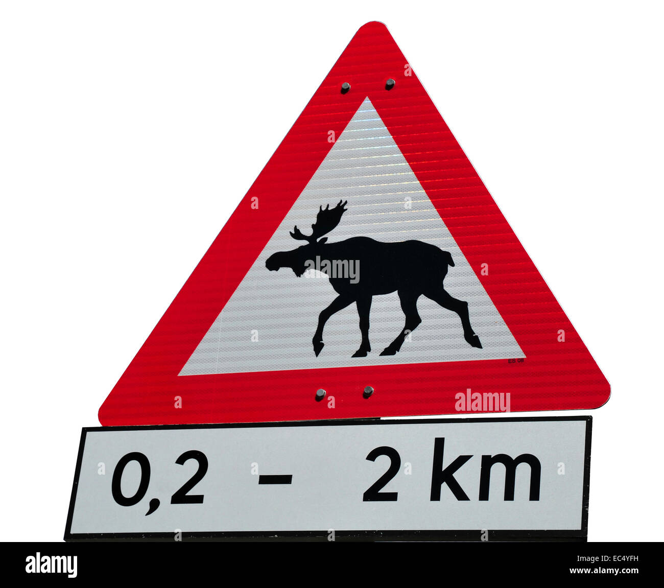 Traffic sign with elk hi-res stock photography and images - Alamy