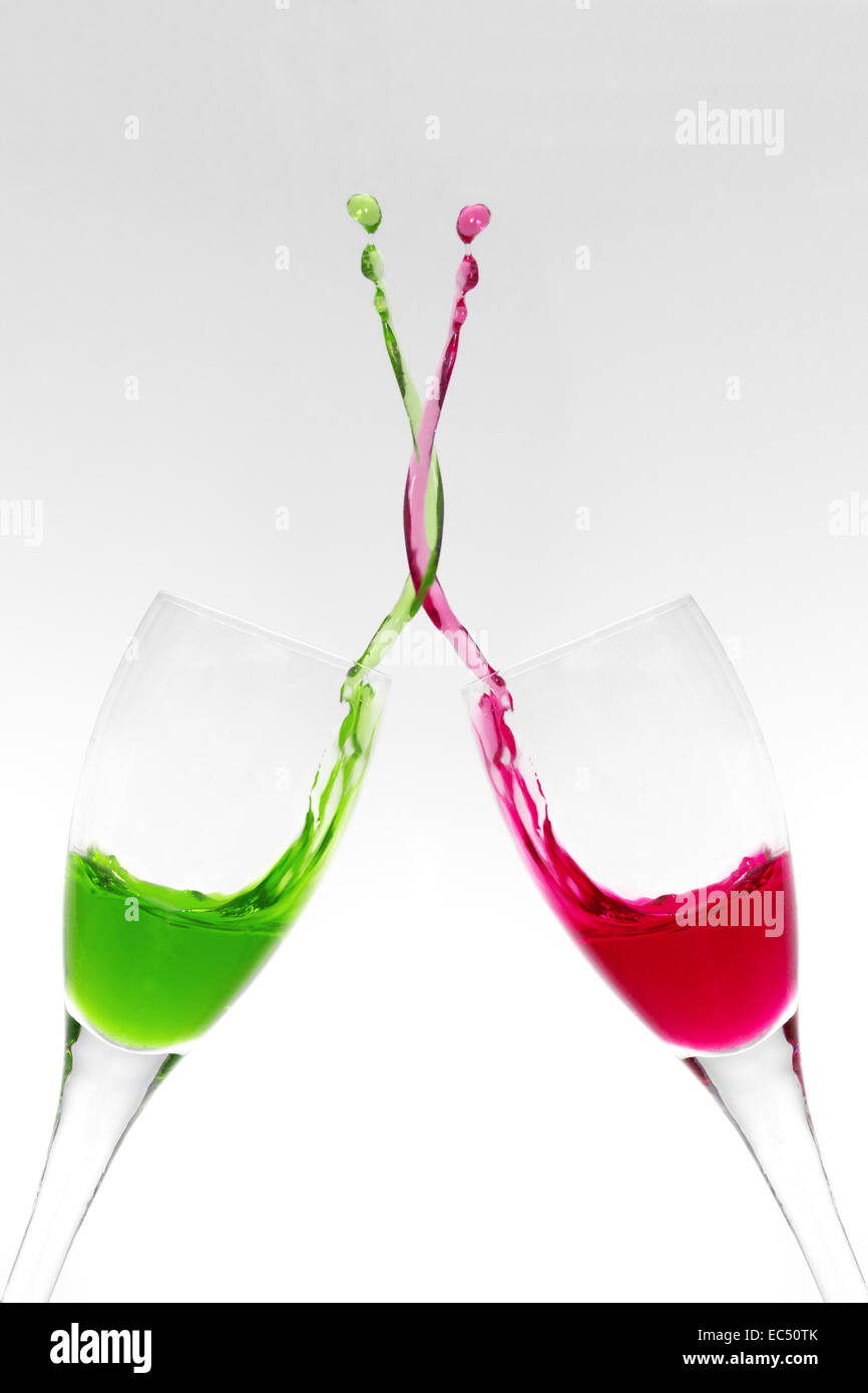 Two Champagne Glasses Clinking High Resolution Stock Photography and ...