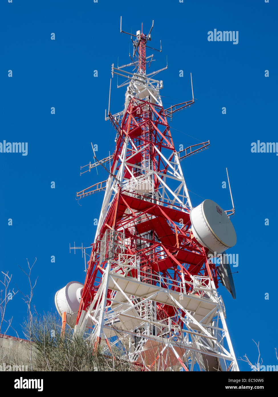 Telecommunications antenna for radio, television and telephony Stock ...