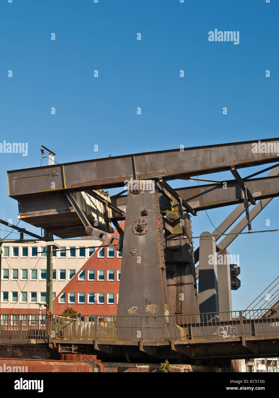 Railroad Bascule Bridge in Emden, Germany Stock Photo - Alamy