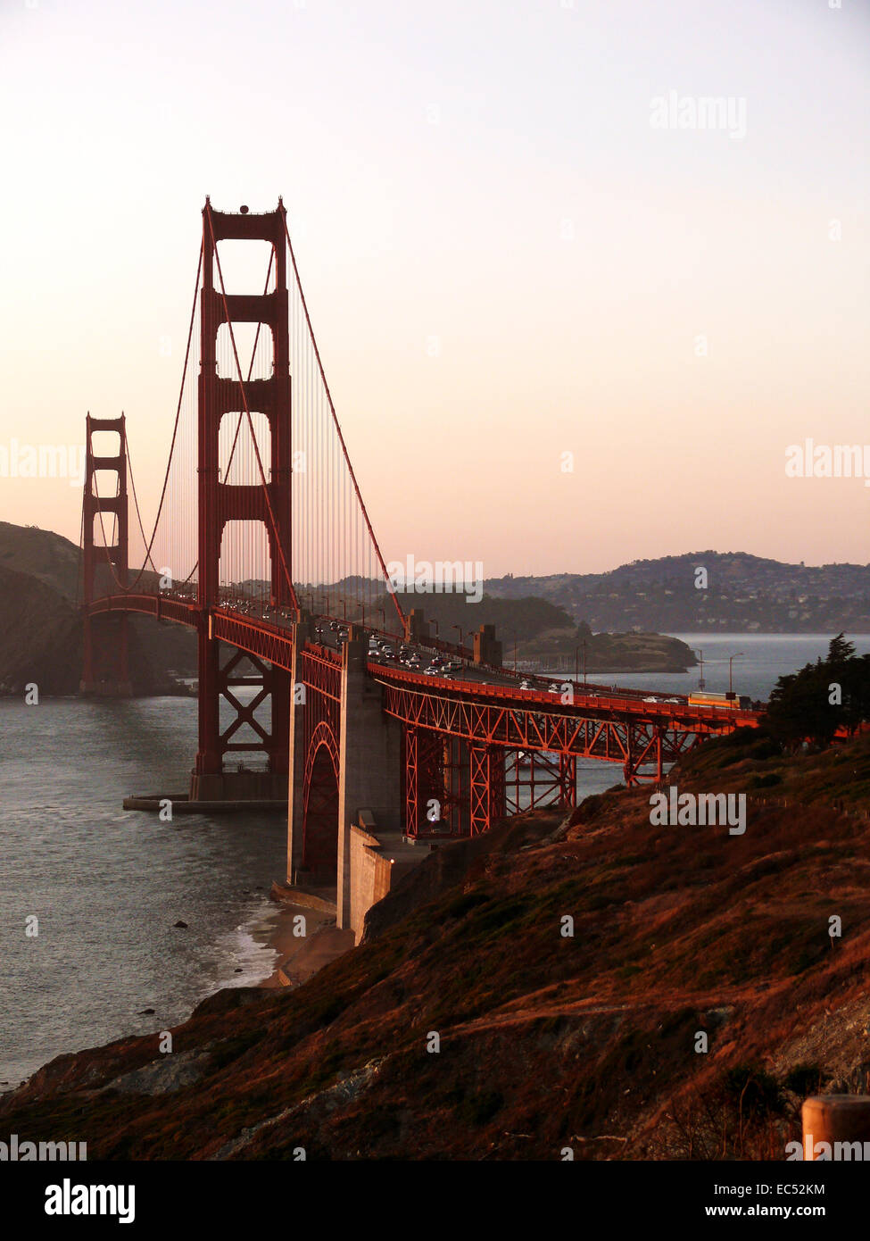 Sunset at Golden Gate Stock Photo - Alamy