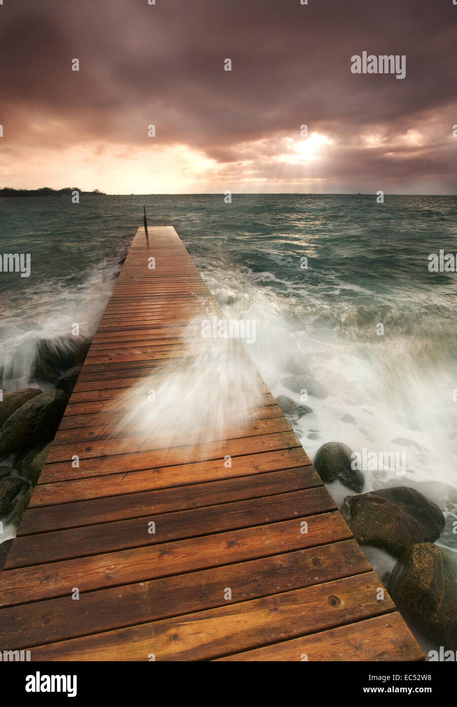 Denmark SÃ¸nderborg Bridge in storm Stock Photo - Alamy