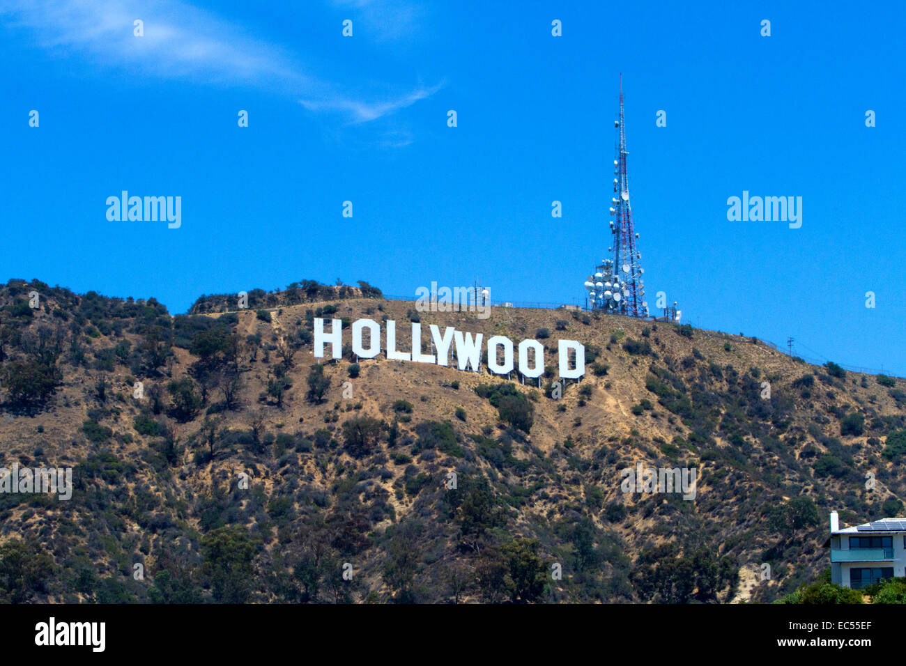 World famous Hollywood Sign on Mount Lee, Hollywood Hills, Los Angeles ...