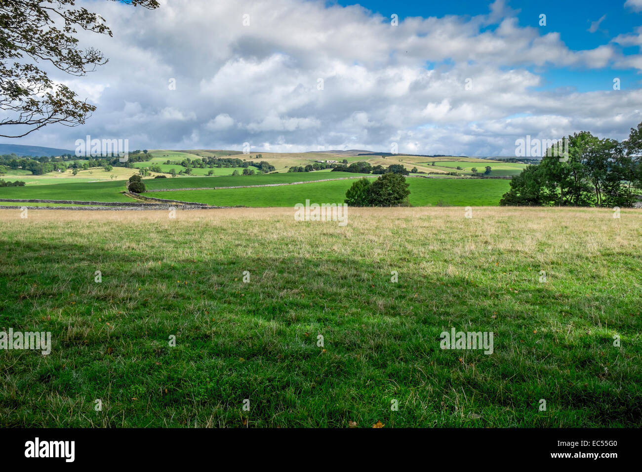 A sunny day in the English countryside with rolling hills and light ...