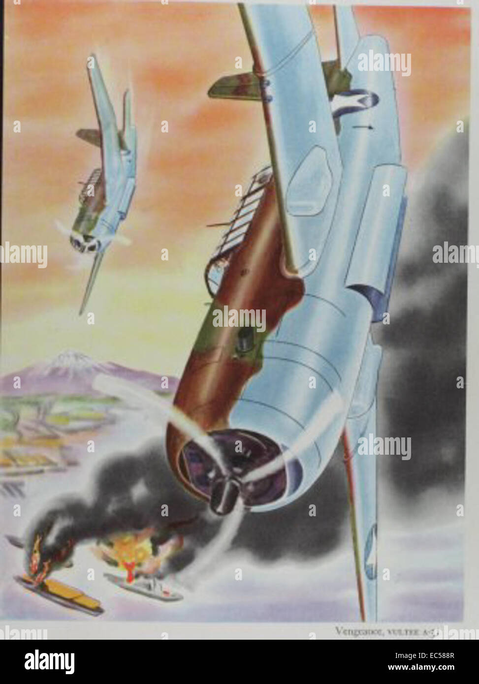 This image from Reed Kinert's Aviation Art Album features the Vultee A ...