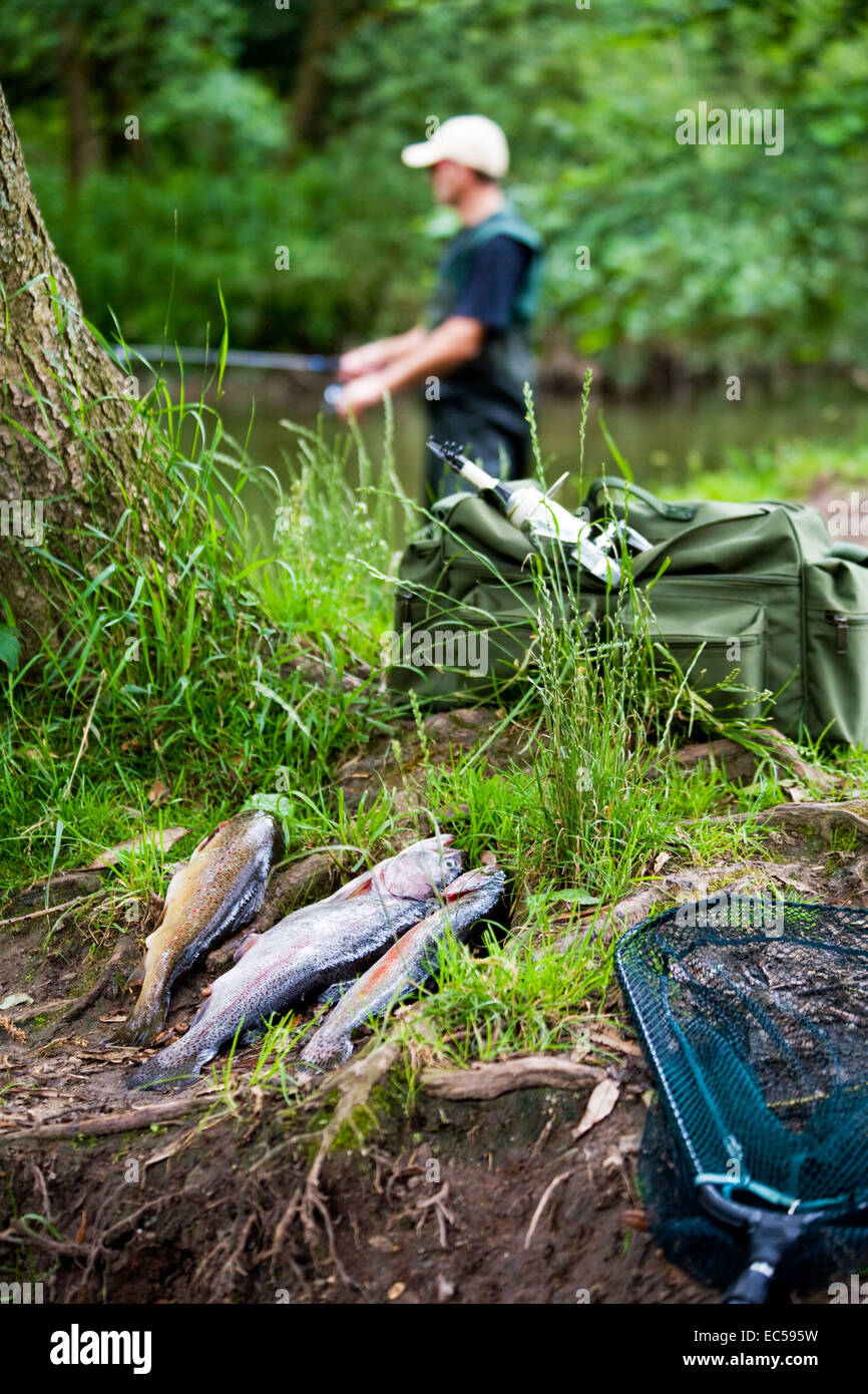 a angler fishing in the river Stock Photo - Alamy