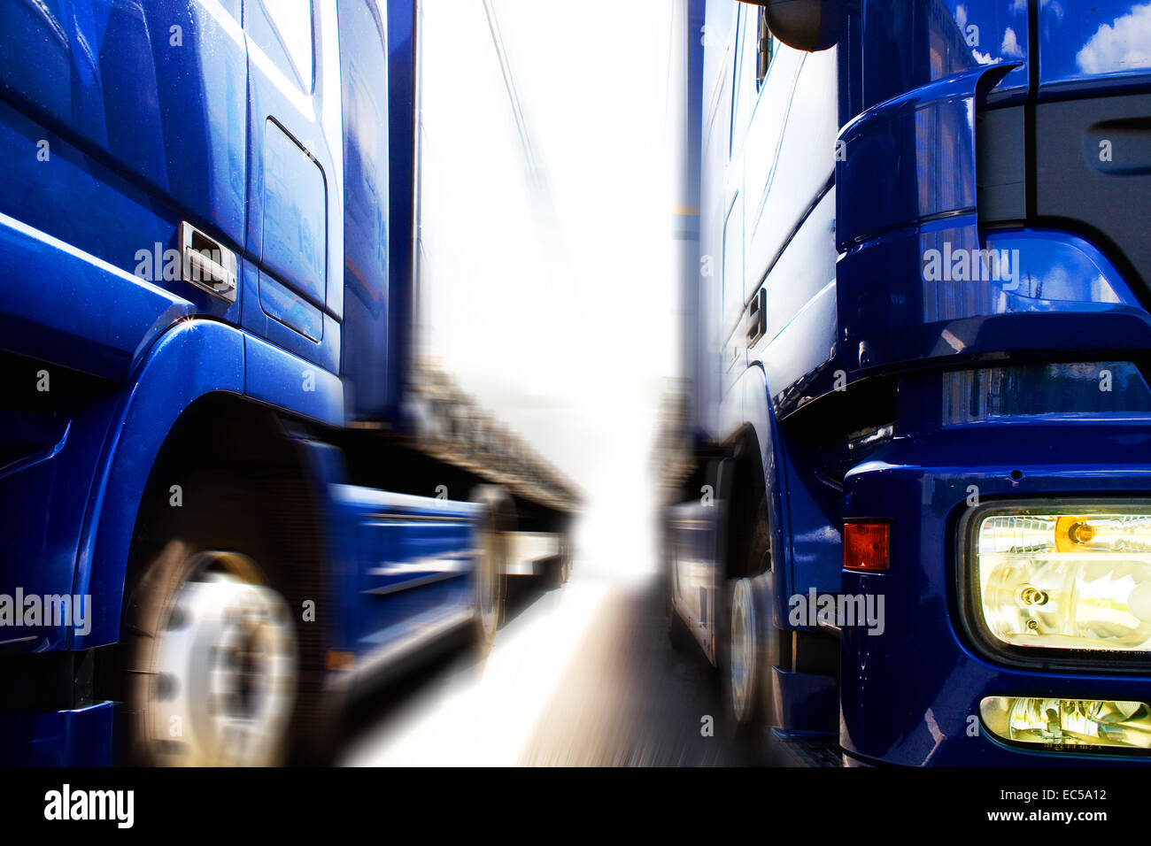 Two trucks road hi-res stock photography and images - Alamy