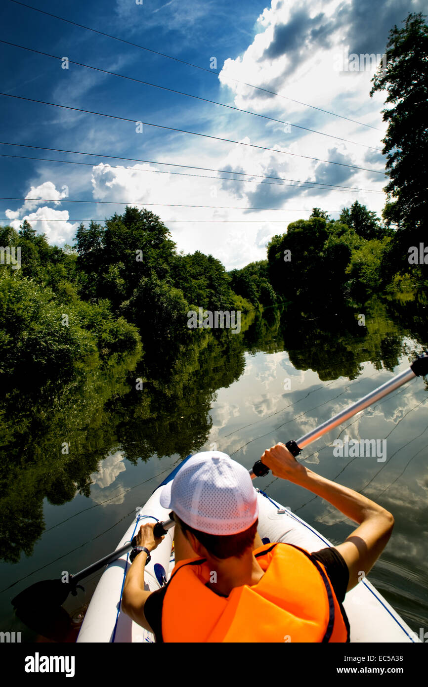kayak tour on the river Stock Photo - Alamy