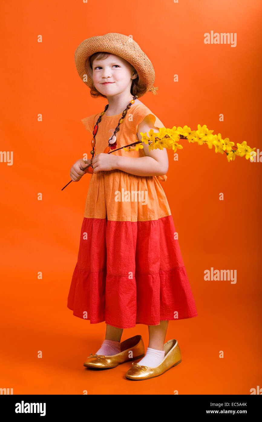 a little girl with a flower Stock Photo - Alamy