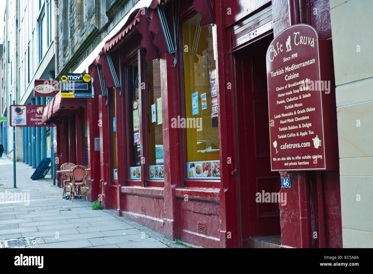 Cafe Truva Turkish Cuisine in Edinburgh Scotland UK Stock Photo - Alamy